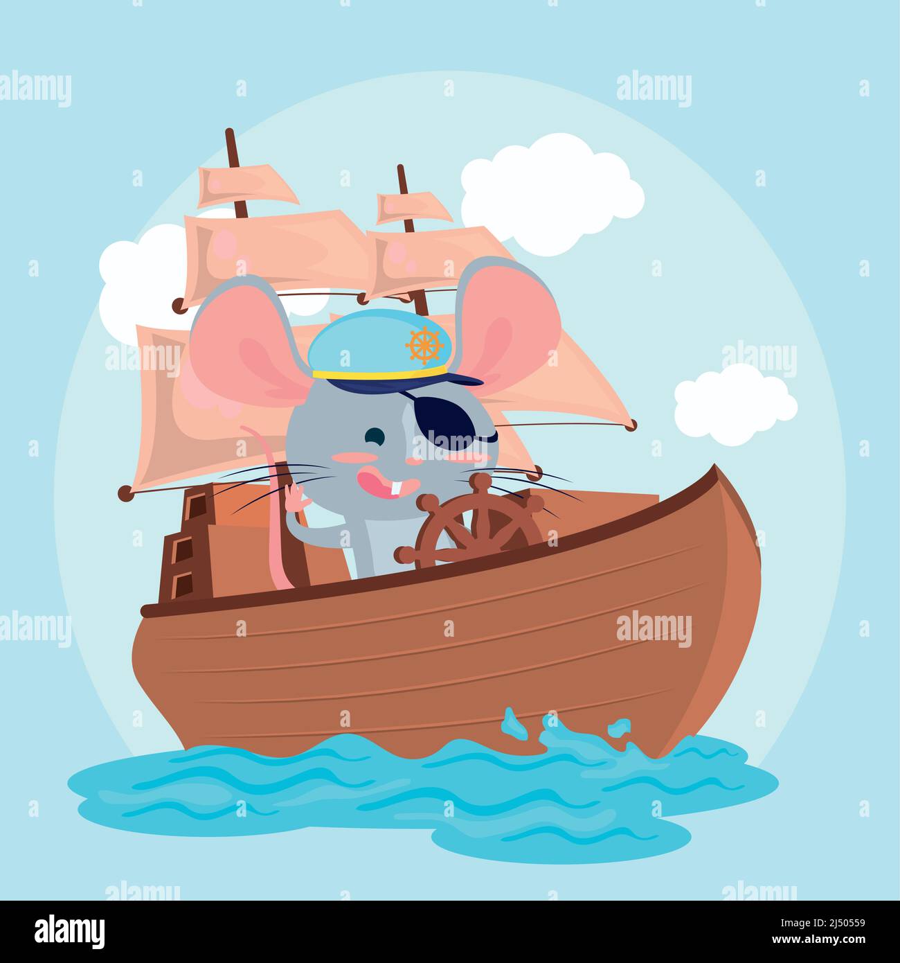 mouse on pirate ship Stock Vector Image & Art - Alamy