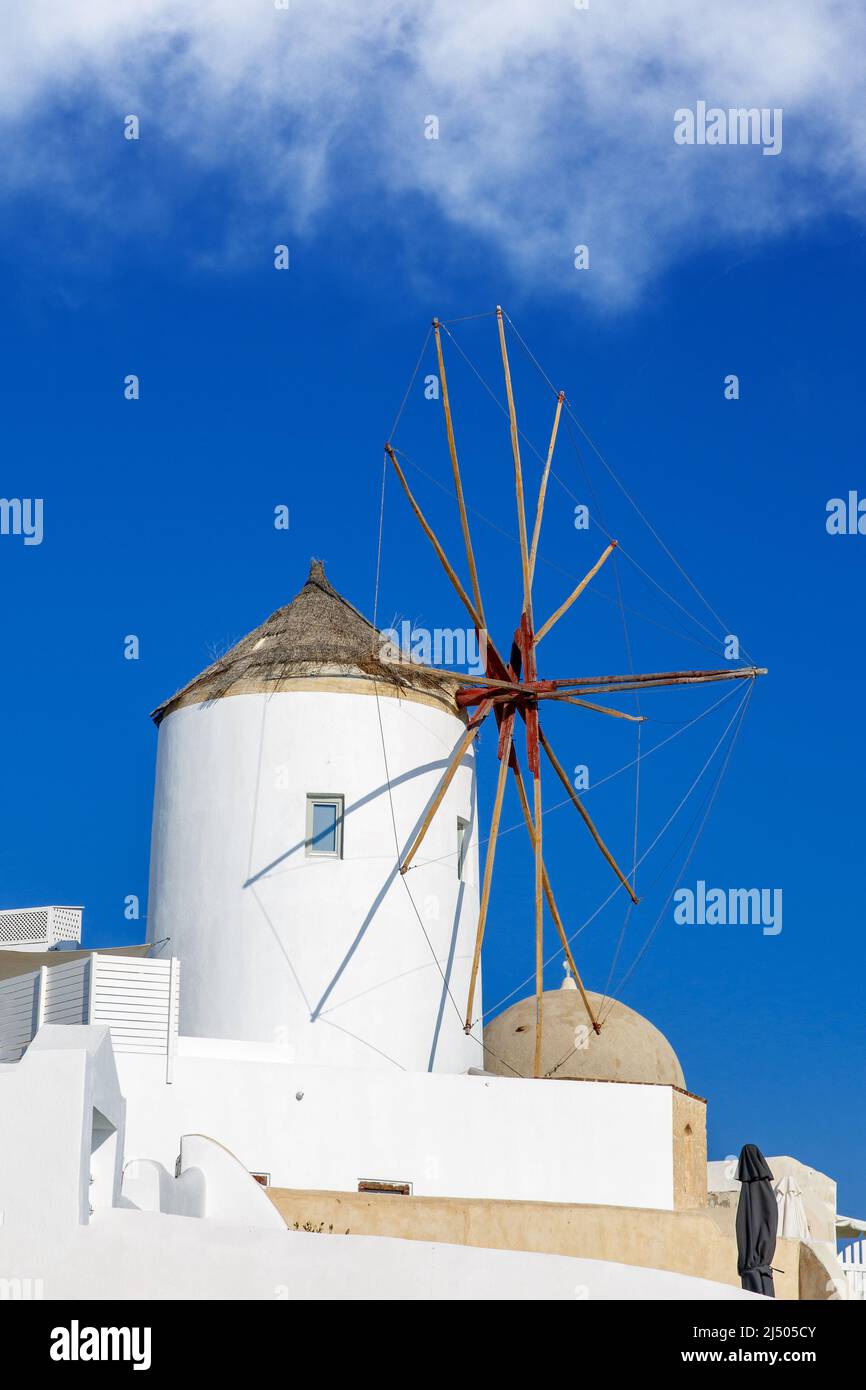 Traditional Greek windmill against the blue sky Stock Photo - Alamy
