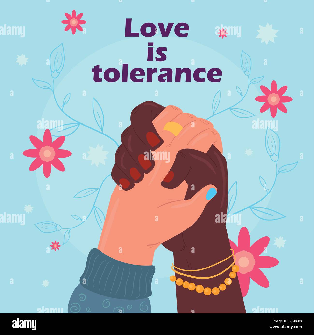 holding hands poster Stock Vector Image & Art - Alamy