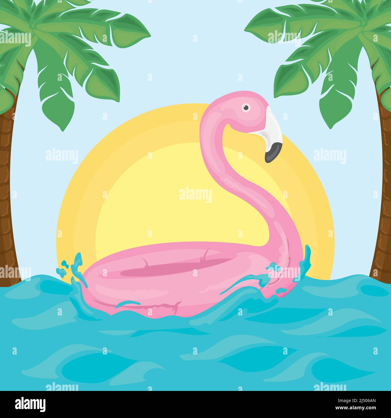 flamingo float on water Stock Vector Image & Art - Alamy