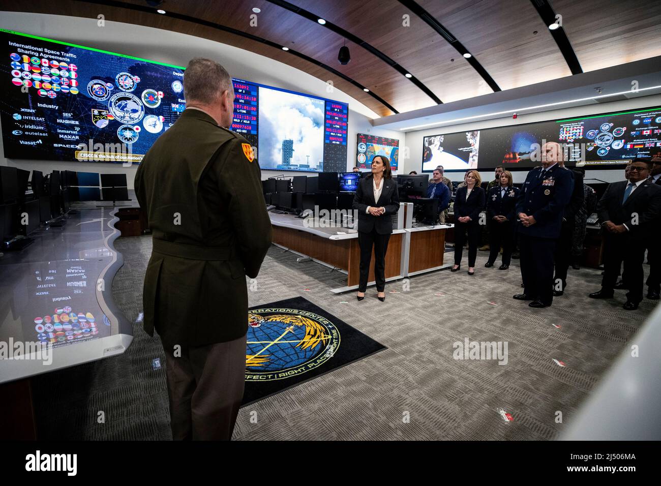 Lompoc, United States. 18th Apr, 2022. US Vice President Kamala Harris ...