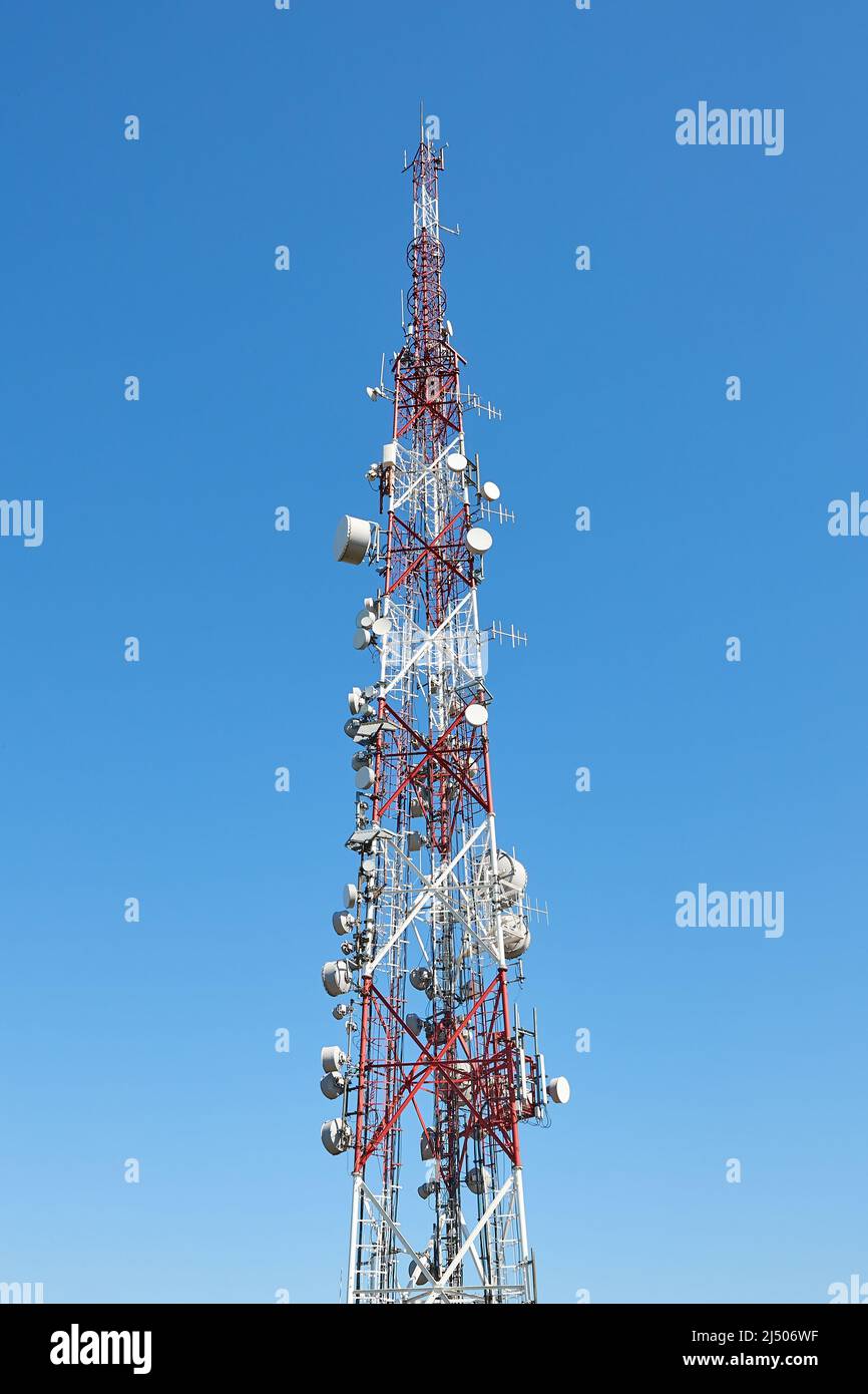 Transmitter tower detail Stock Photo - Alamy