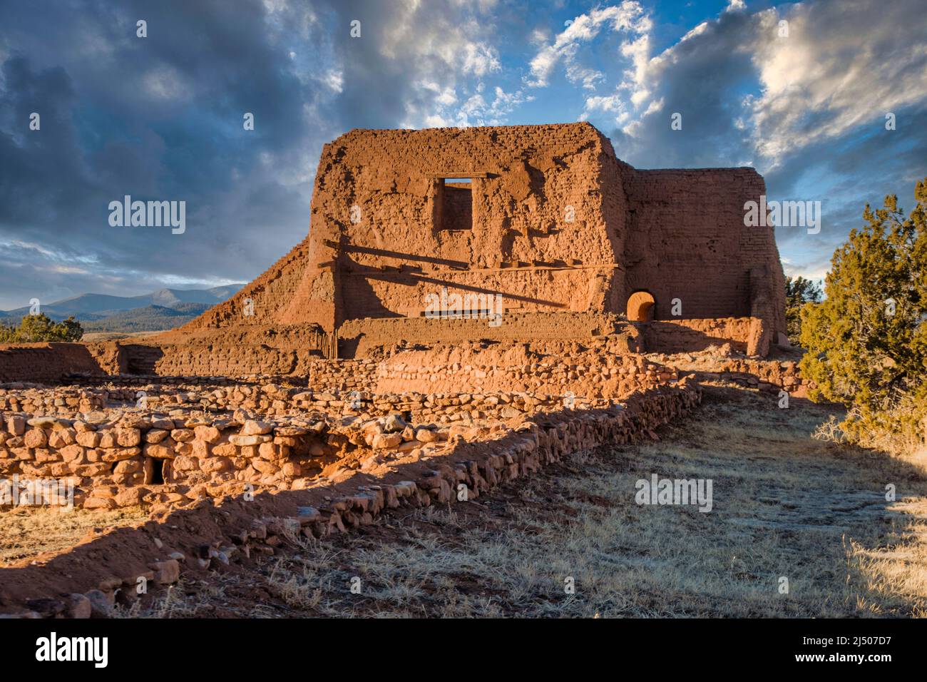 The ruins of the Spanish Mission Church and Convento at the Pecos ...