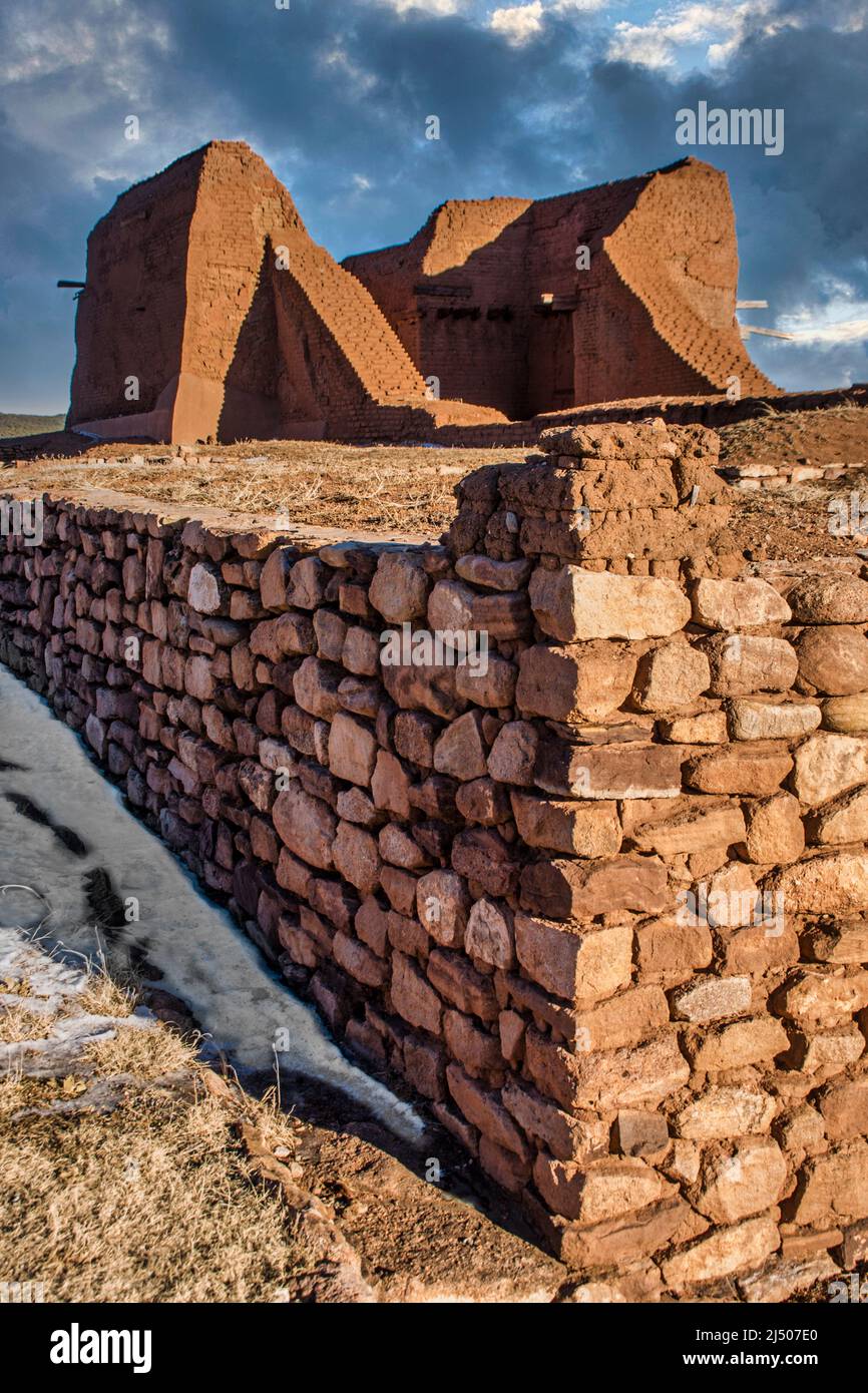 The ruins of the Spanish Mission Church and Convento at the Pecos ...