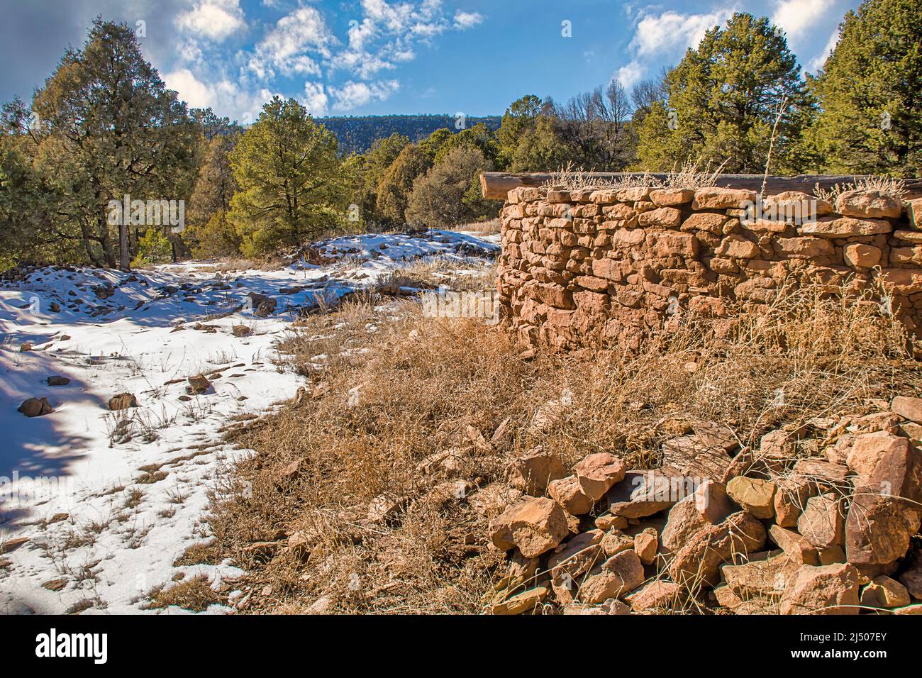 The ruins of an outlying Native American Kiva at the Pecos National ...