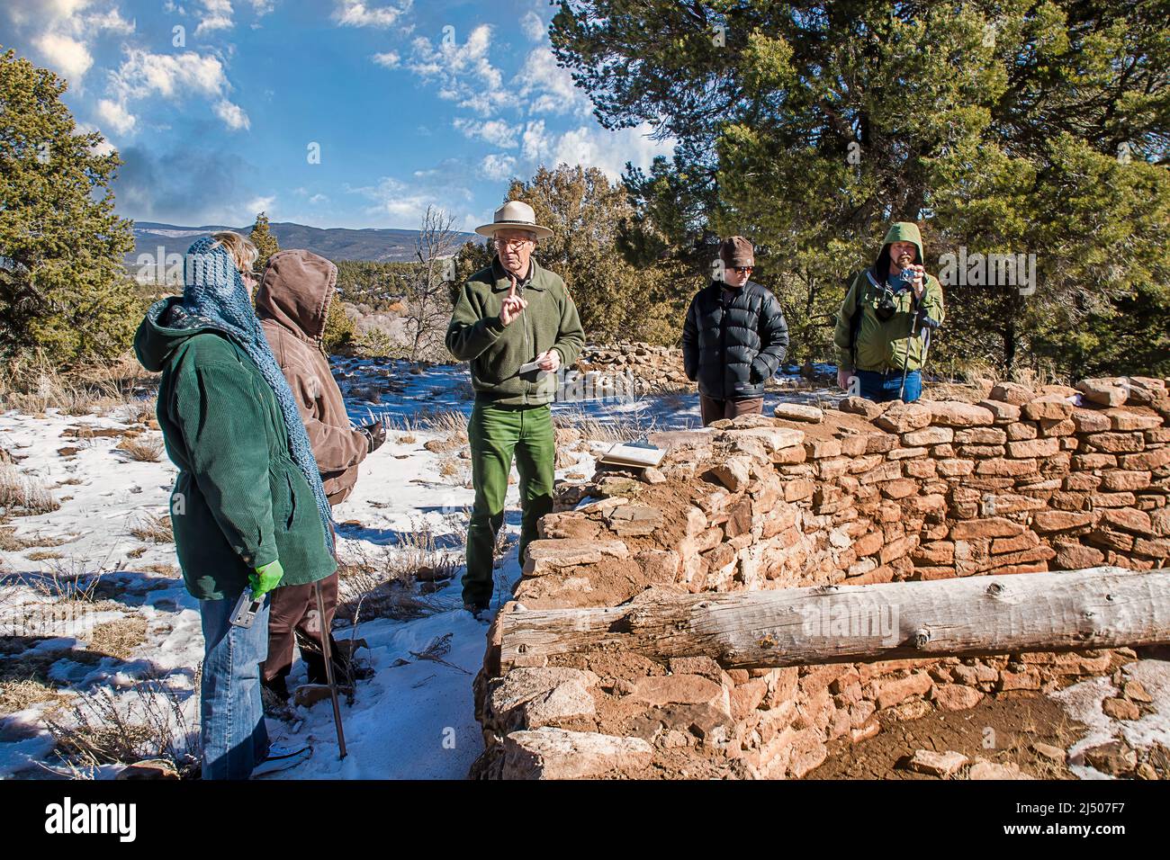 National Park Service Ranger lectures colleagues by the ruins of an ...