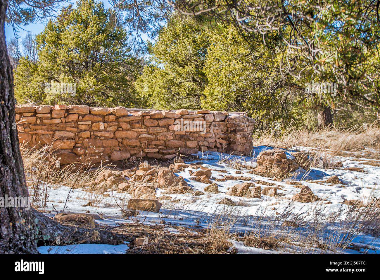 The ruins of an outlying Native American Kiva at the Pecos National ...