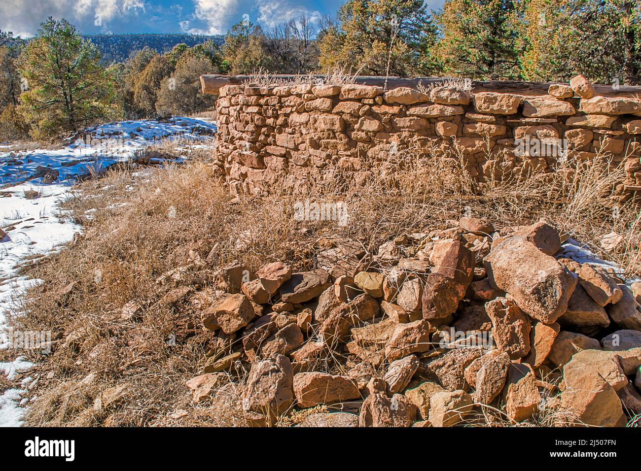 The ruins of an outlying Native American Kiva at the Pecos National ...