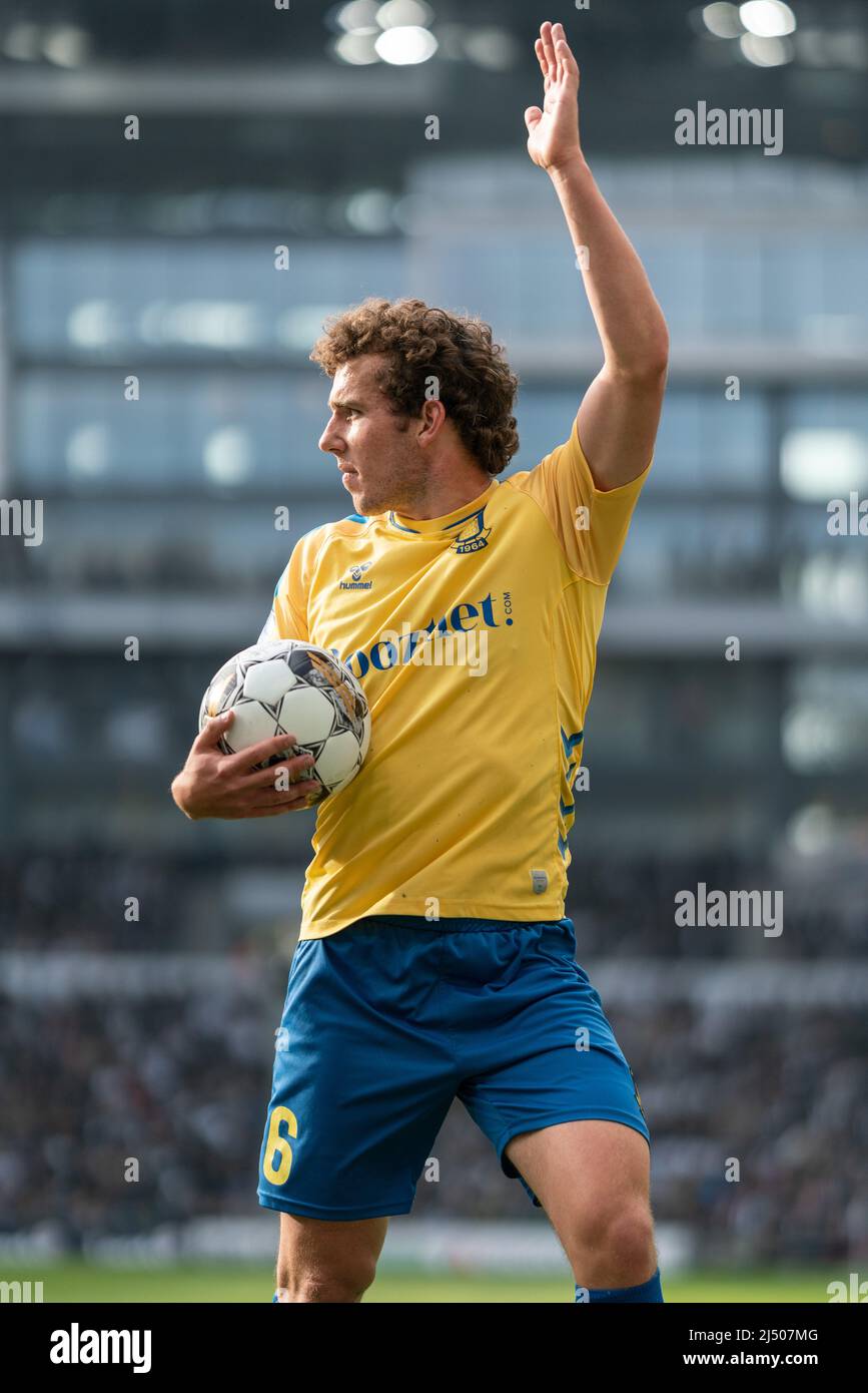 Copenhagen, Denmark. 18th Apr, 2022. Joe Bell (6) of Broendby IF seen ...