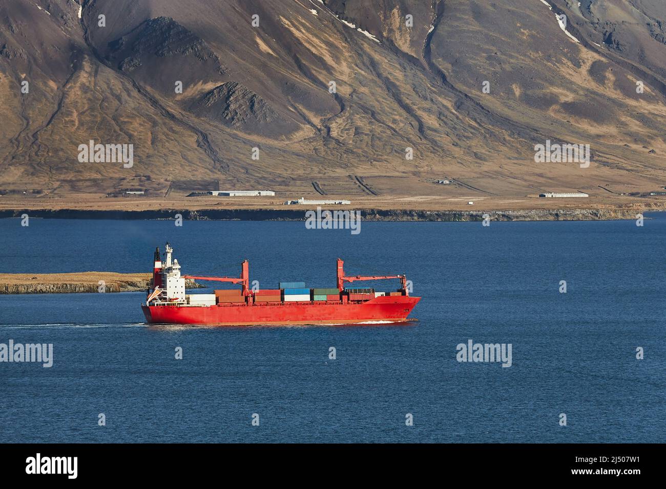 Container ship in Iceland Stock Photo - Alamy