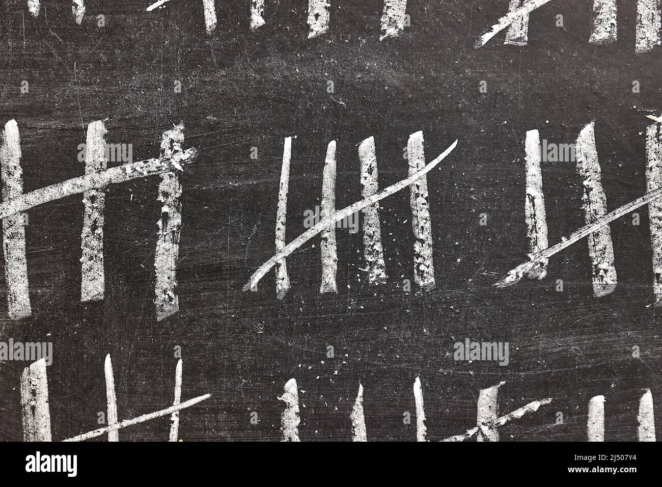 Chalk tally chart counting Stock Photo - Alamy