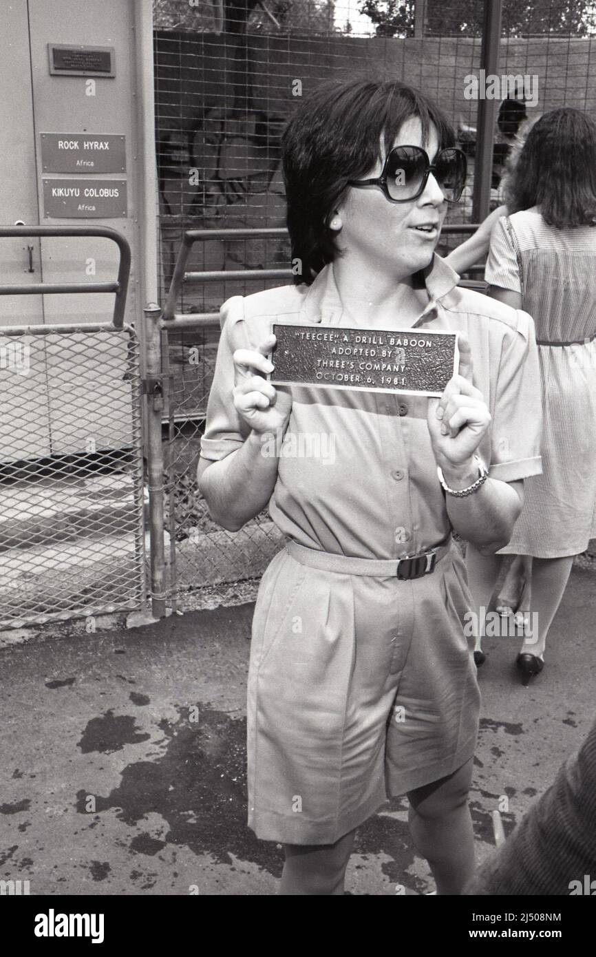 Joyce DeWitt pictured as the cast of Three's Company at the LA Zoo to ...