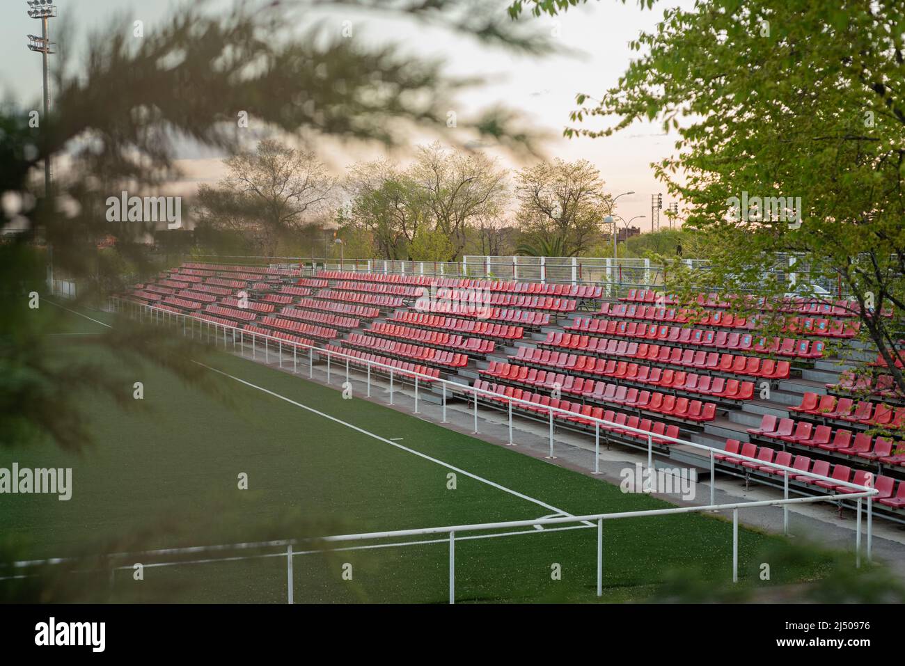 Football training stadium with stands empty Stock Photo - Alamy