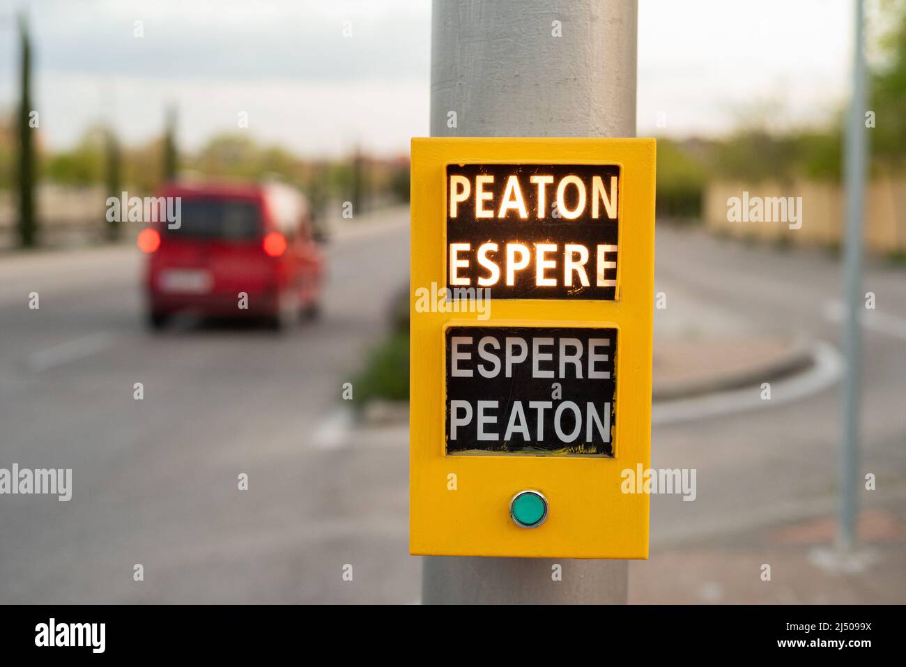 pedestrian buttons at crosswalks Stock Photo - Alamy