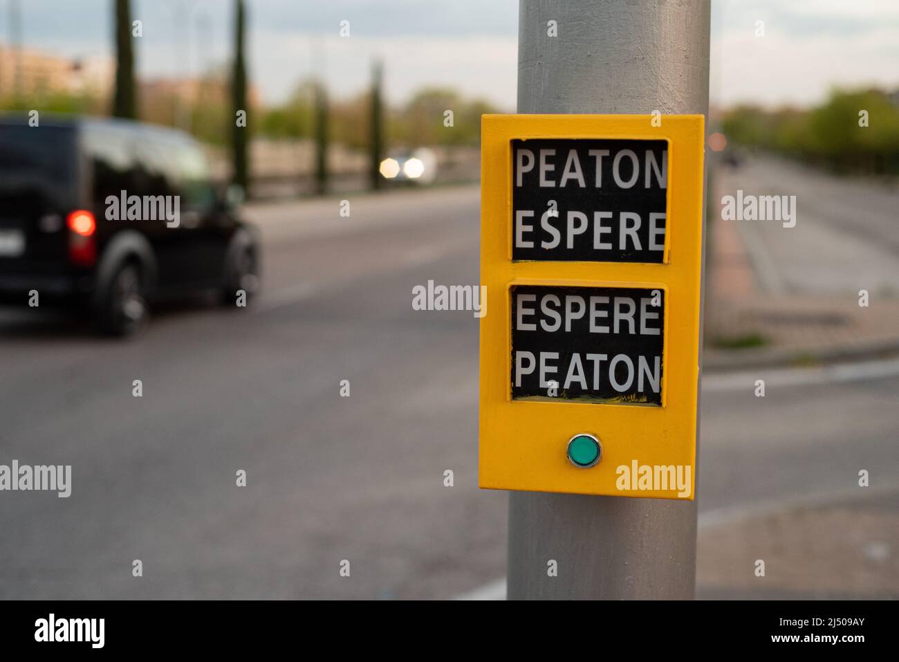 pedestrian buttons at crosswalks Stock Photo - Alamy