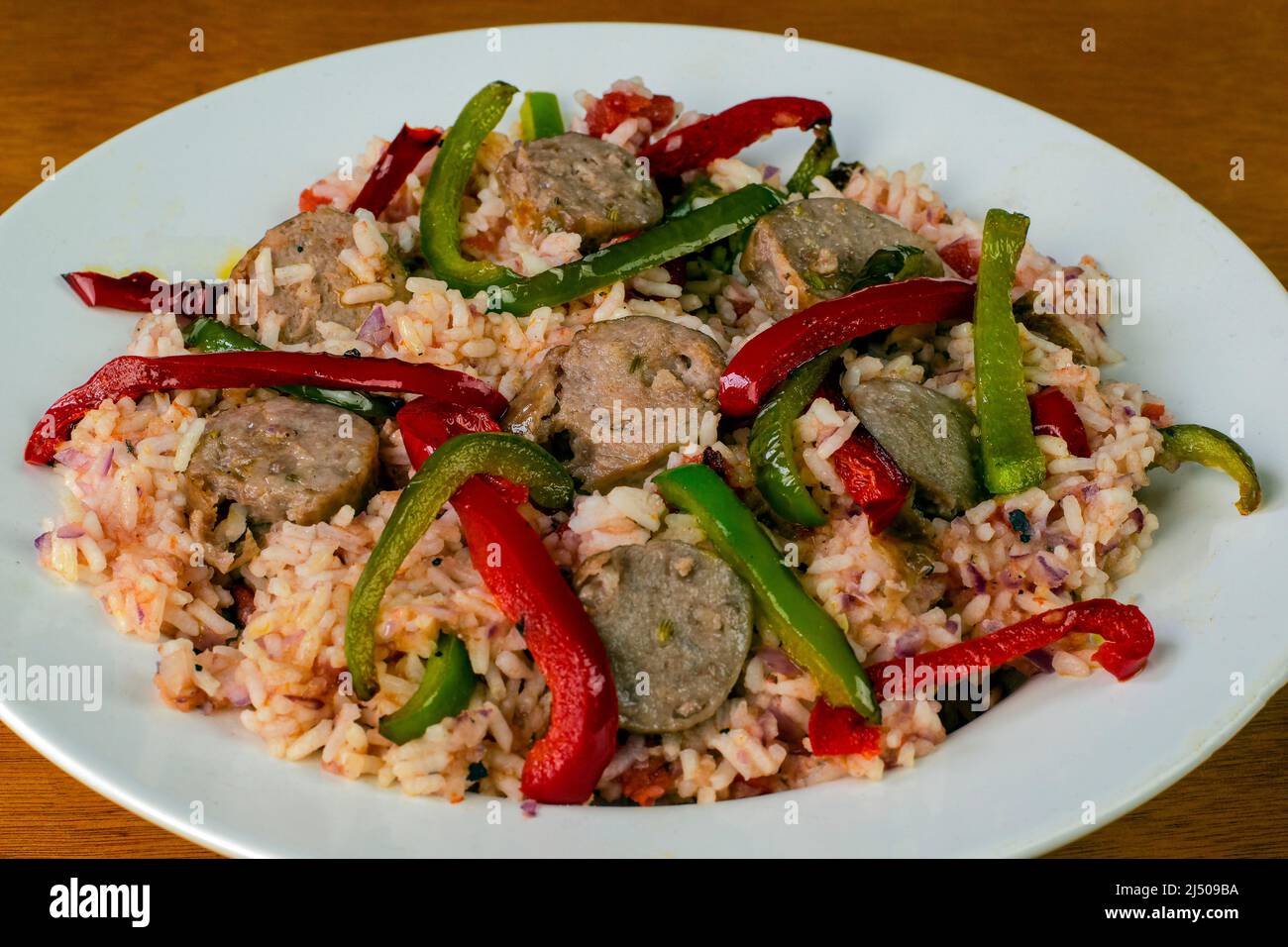 sweet italian peppers and sauteed peppers on white rice mixed with ...