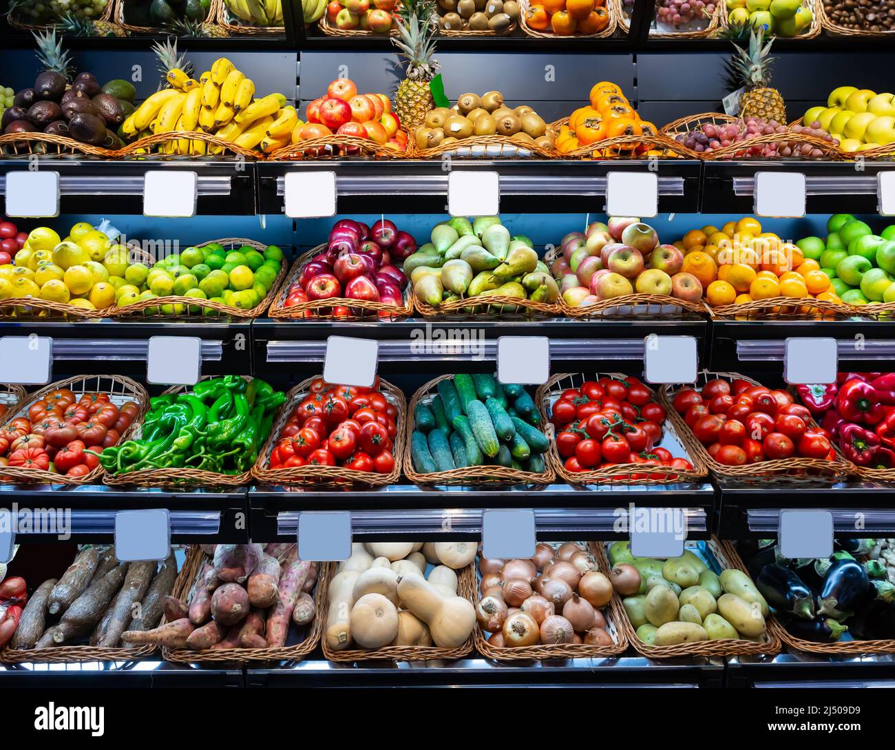 Vegetable and fruit section in supermarket Stock Photo - Alamy