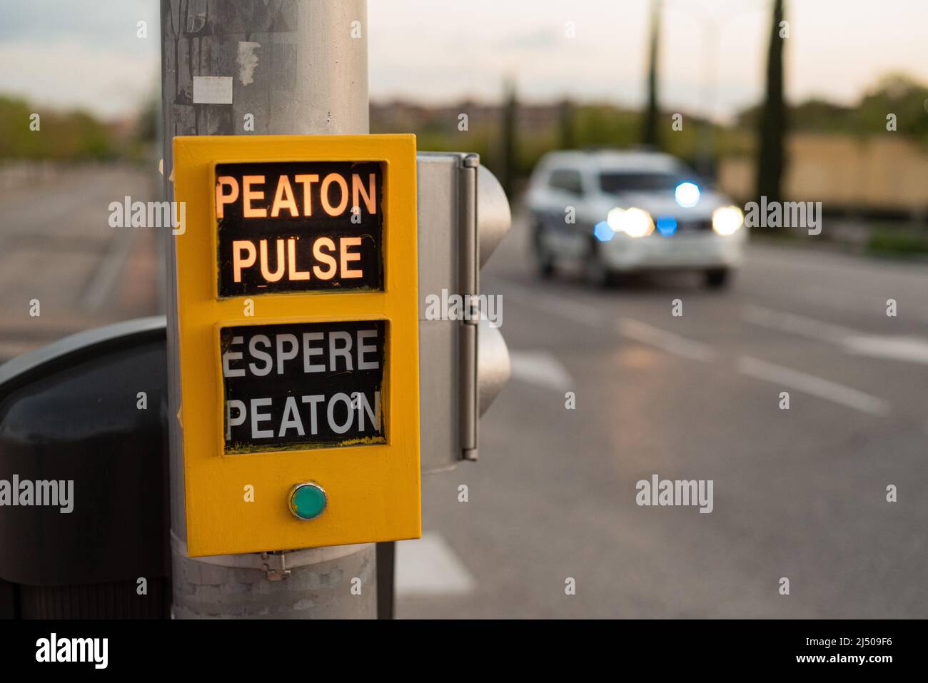 pedestrian buttons at crosswalks Stock Photo - Alamy