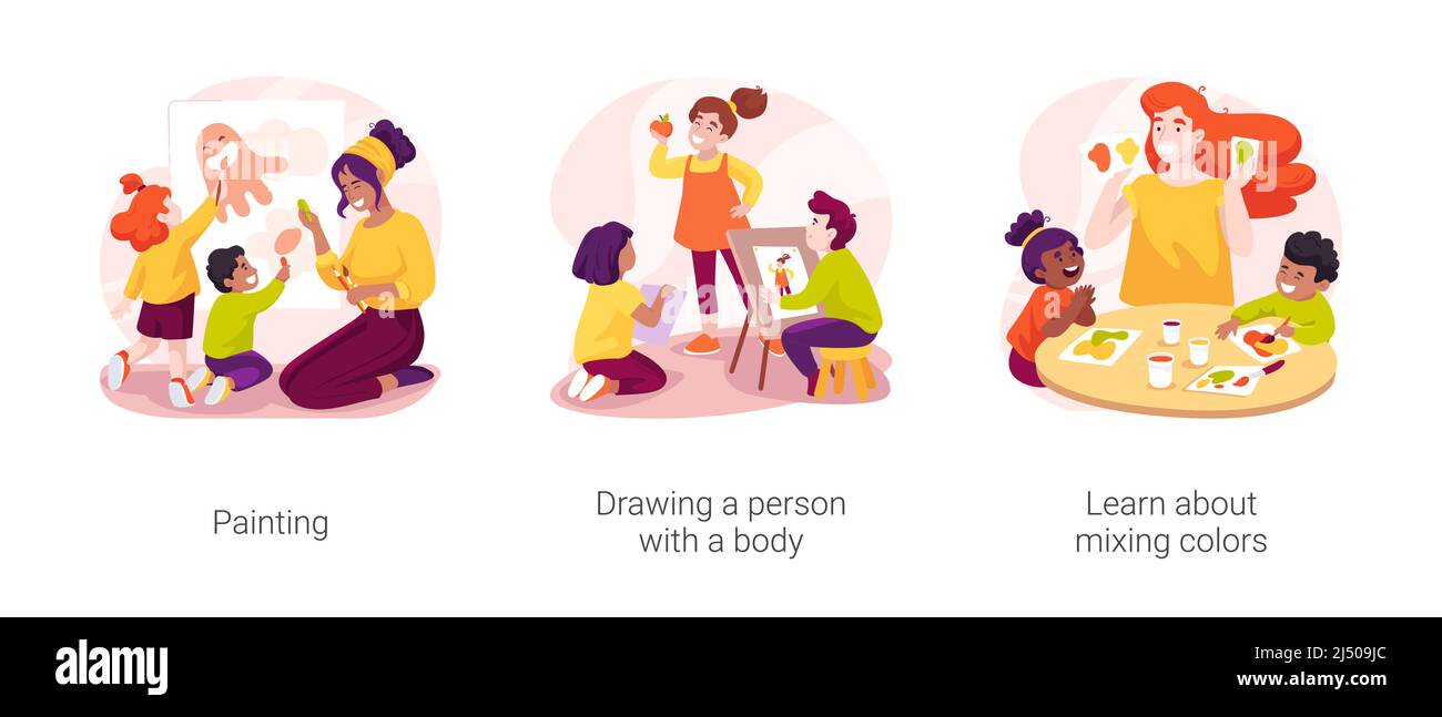 Early education isolated cartoon vector illustration set Stock Vector ...