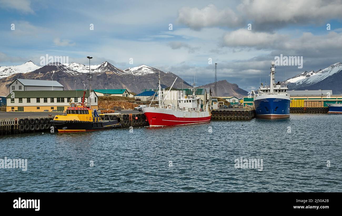 Port of Hofn, Iceland Stock Photo - Alamy