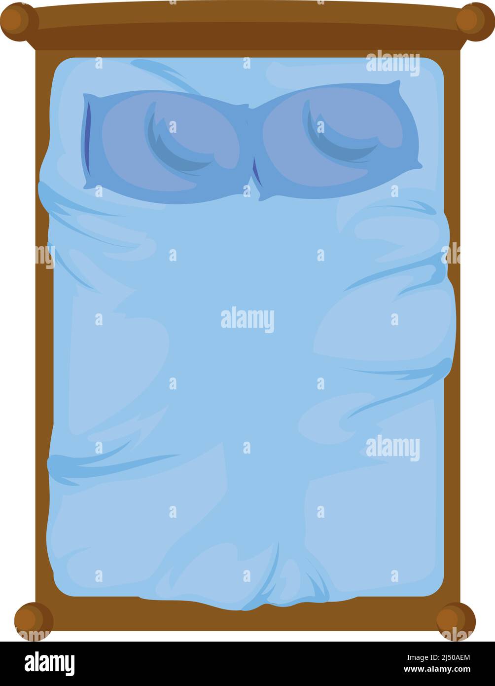 blue bed with pillows Stock Vector Image & Art - Alamy