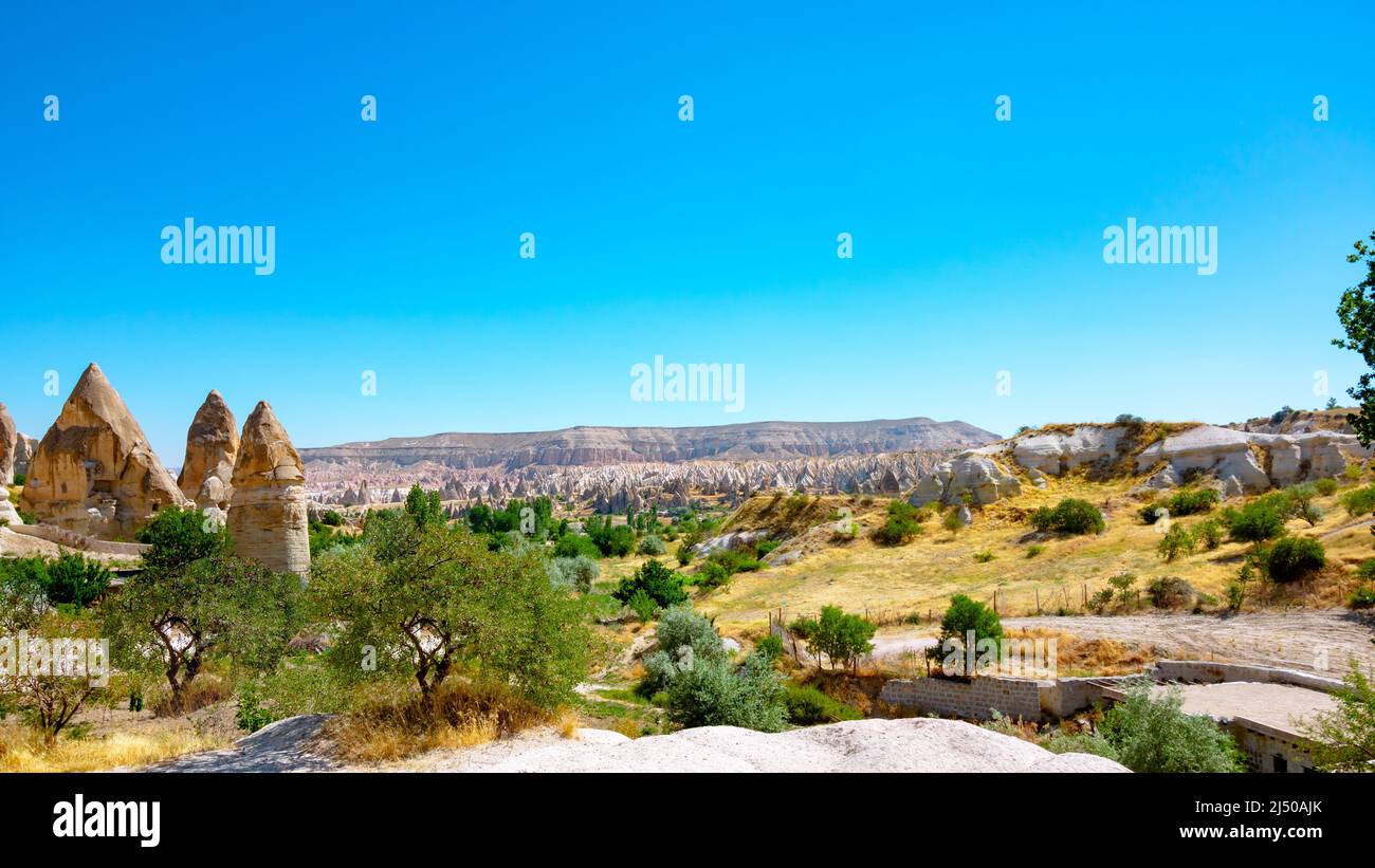Cappadocia view. Travel to Cappadocia background photo. Landmarks of ...