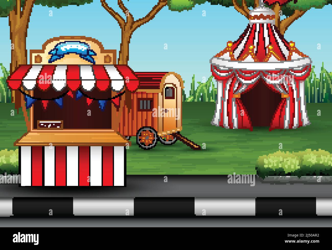 Cartoon amusement park on the nature Stock Vector Image & Art - Alamy