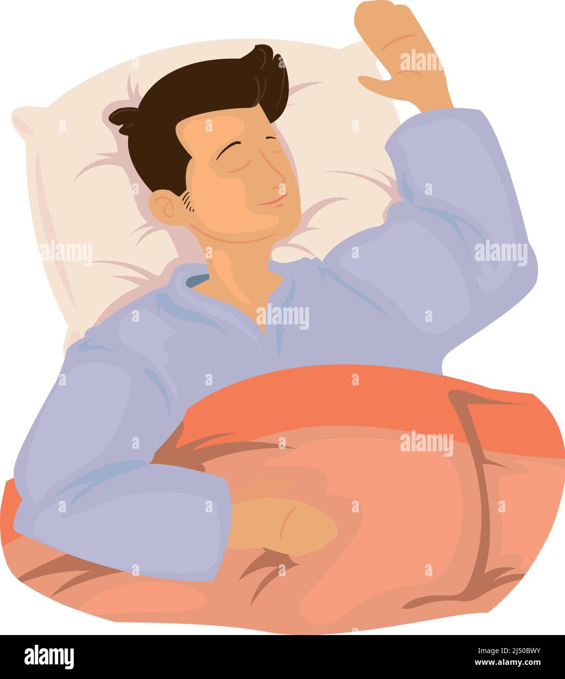 Man deep sleep bed Stock Vector Images - Alamy