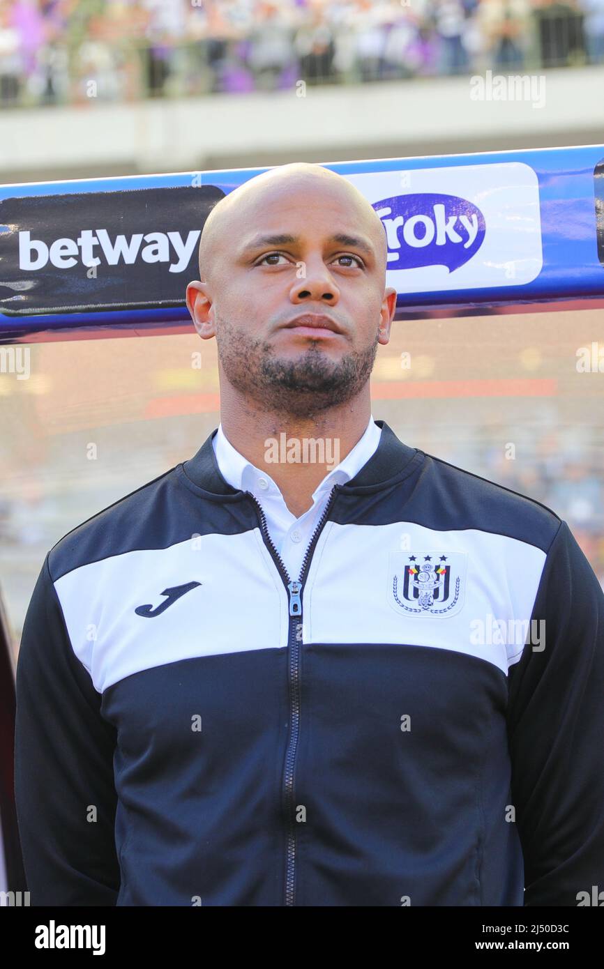 Brussels, Belgium. 18th Apr, 2022. Anderlecht's head coach Vincent ...