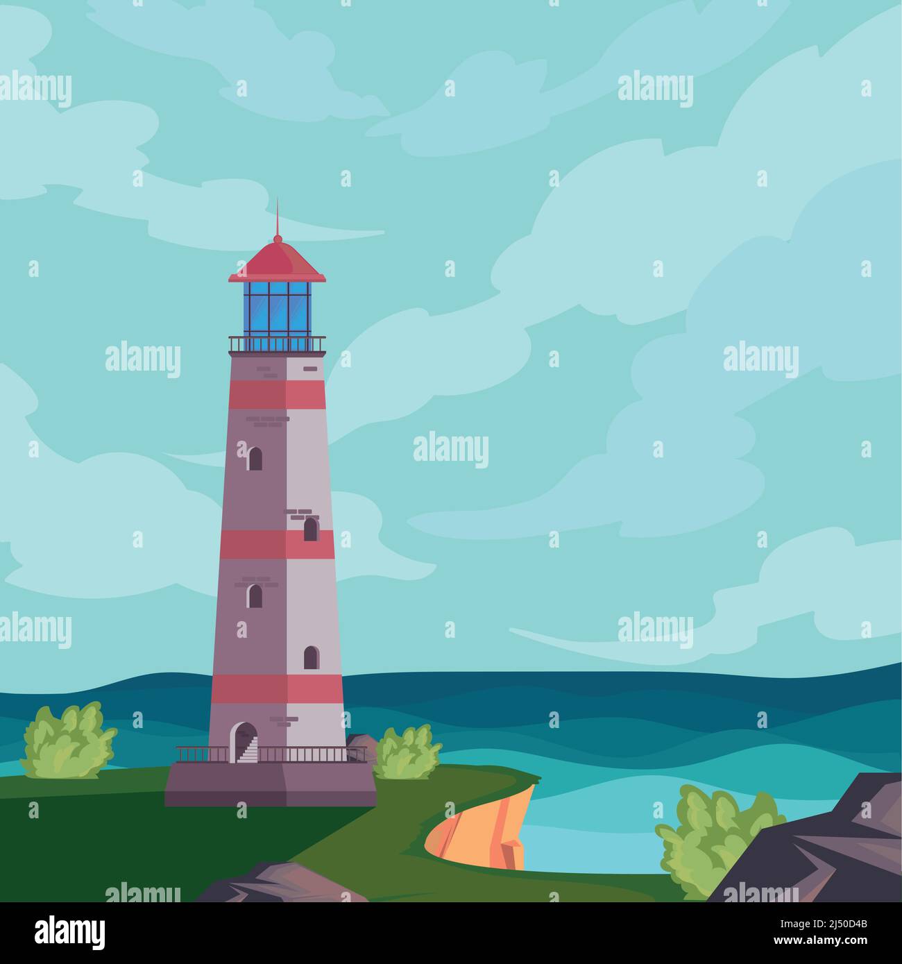 ocean landscape poster Stock Vector Image & Art - Alamy