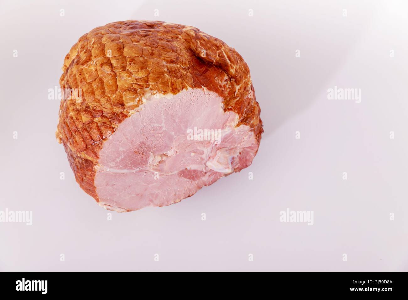Whole pork ham isolated on white background. Meat, meal Stock Photo - Alamy