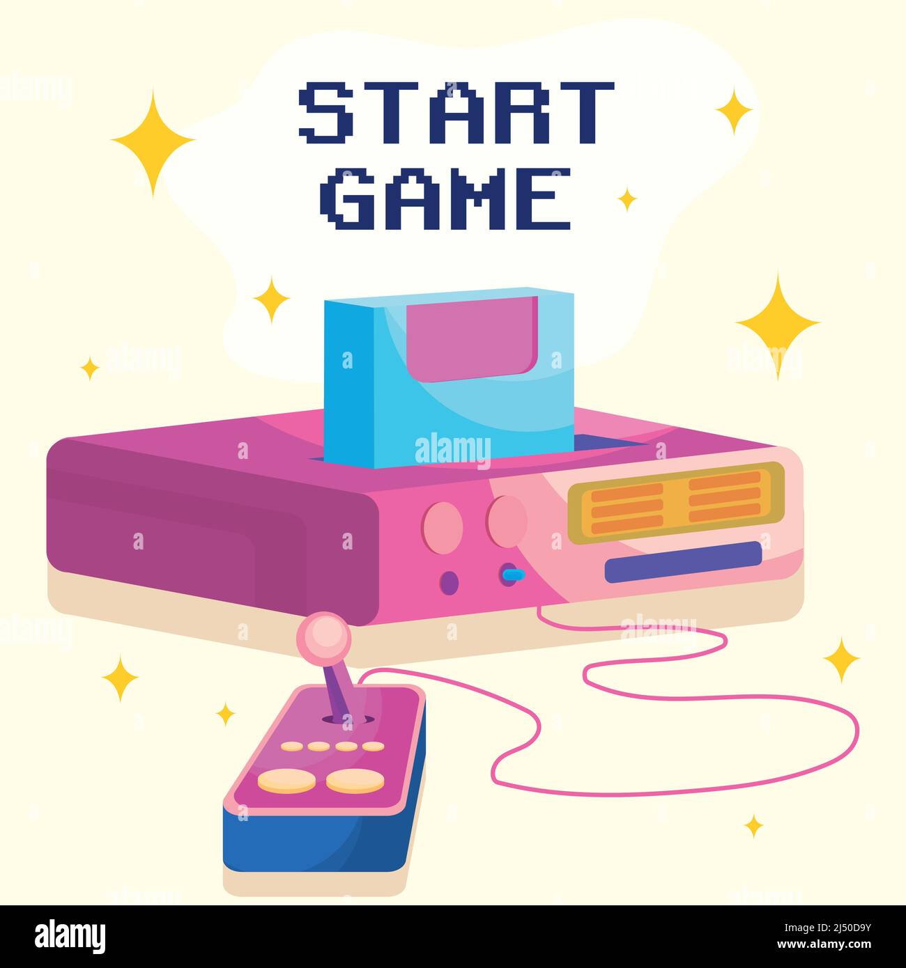 Retro videogame design start Stock Vector Images - Alamy