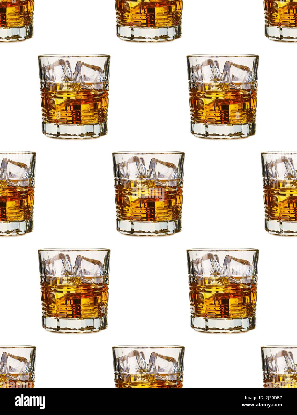 Seamless pattern - glasses of whisky over white background Stock Photo ...