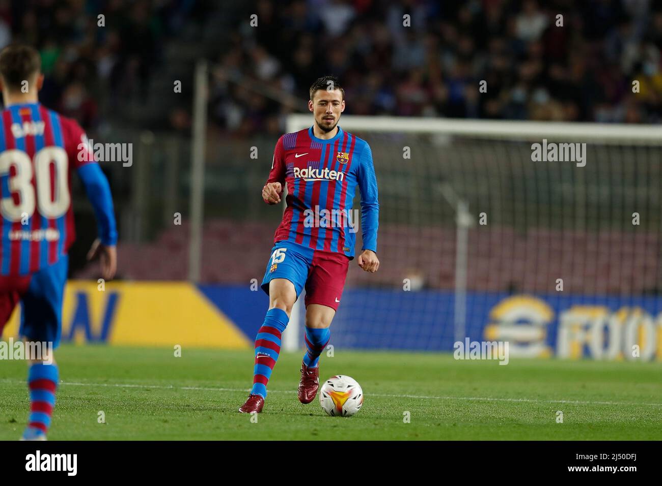 Barcelona, Spain. 18th Apr, 2022. Clement Lenglet (Barcelona) Football ...