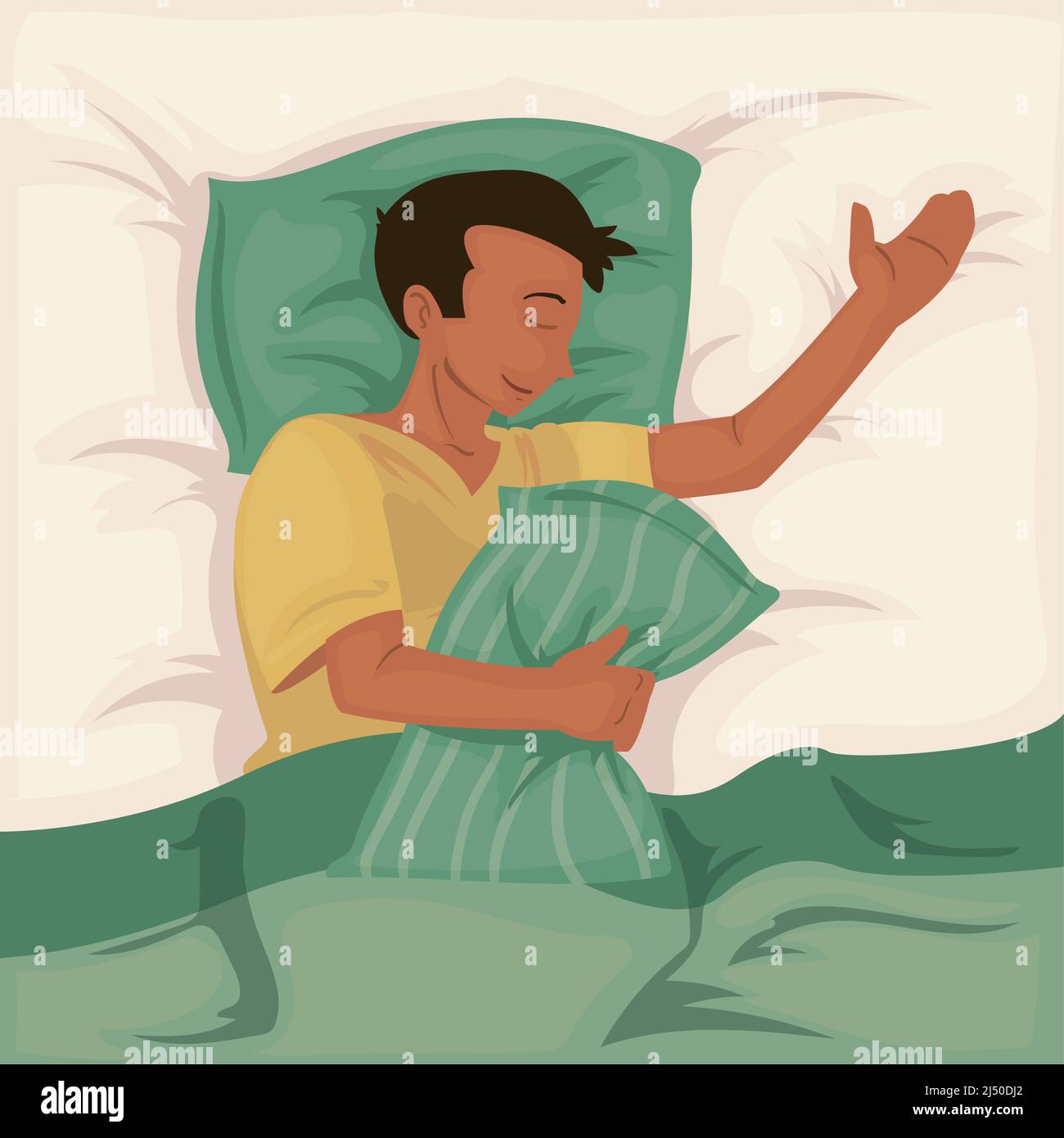 Man deep sleep bed Stock Vector Images - Alamy