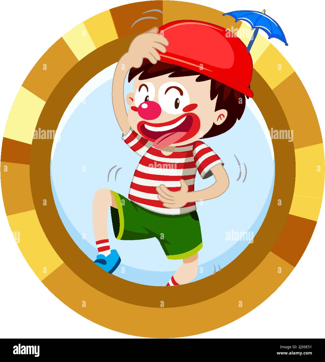 Simple cartoon character of clown boy illustration Stock Vector Image ...