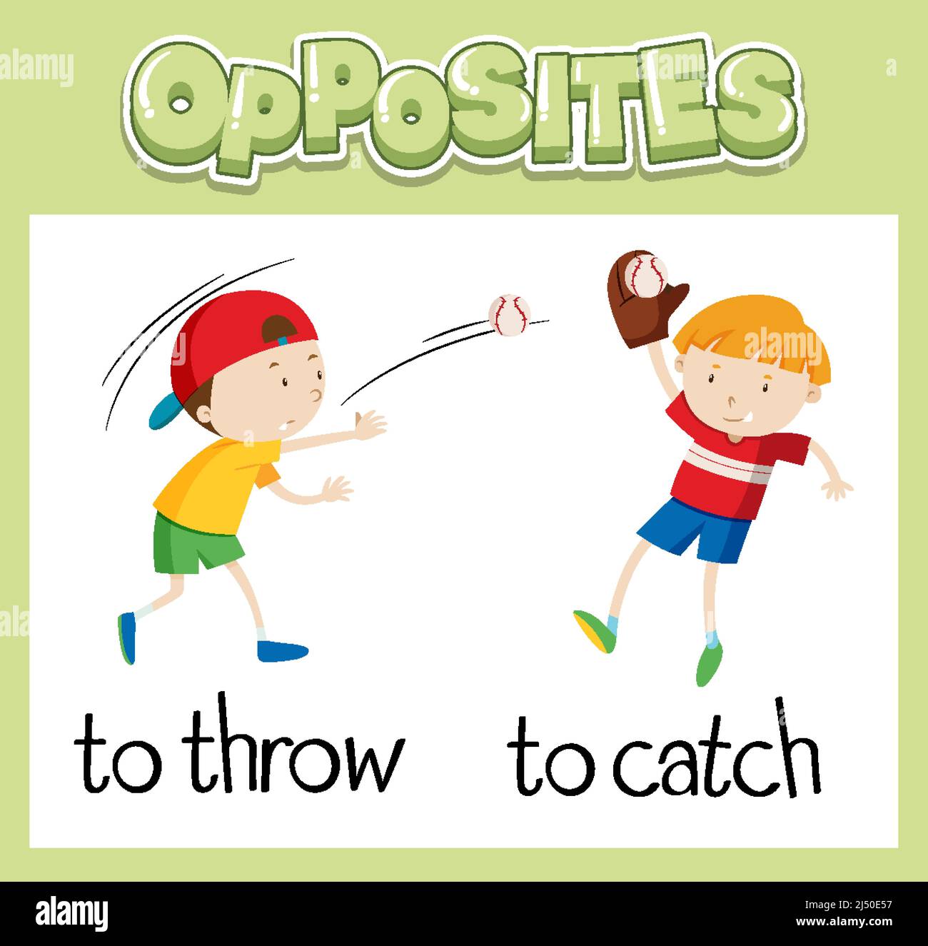 Opposite English words for kids illustration Stock Vector Image & Art ...