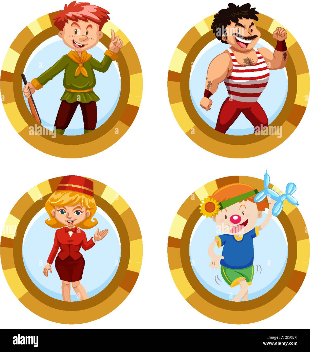 Set of different cartoon characters illustration Stock Vector Image ...