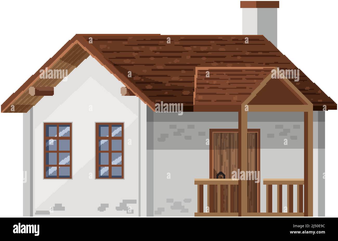 A brick house isolated on white background illustration Stock Vector ...