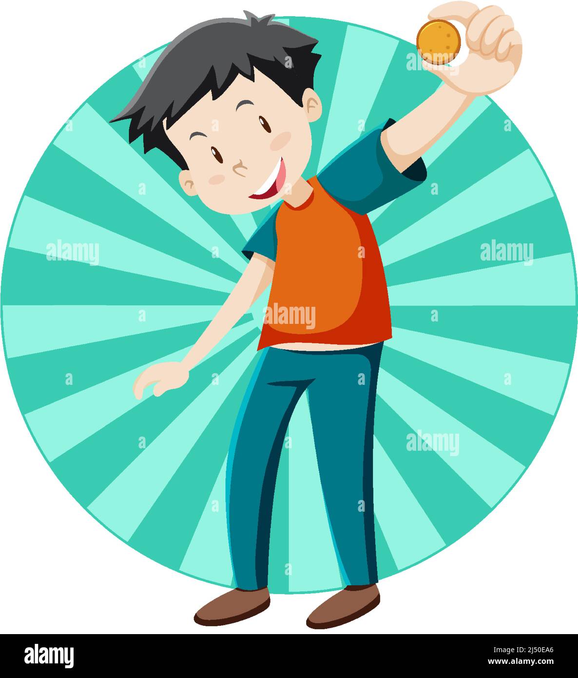 Active boy simple cartoon character illustration Stock Vector Image ...
