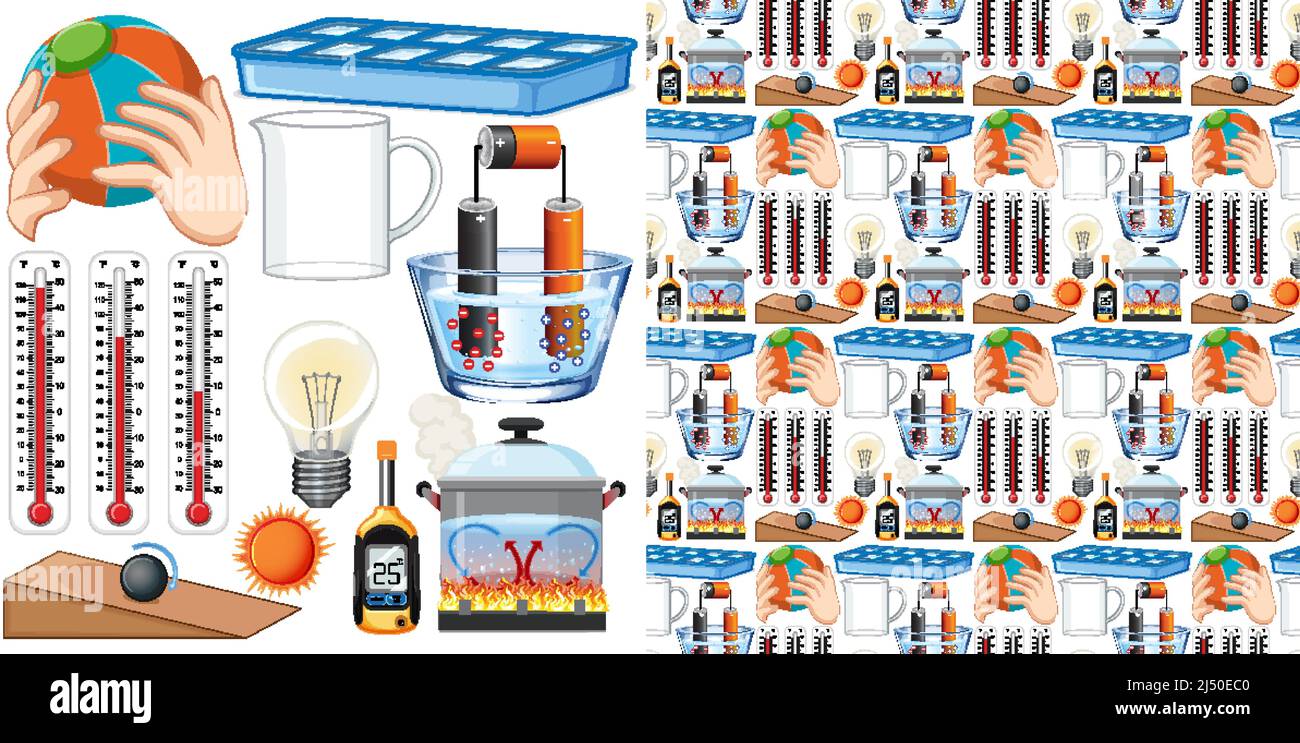 Seamless background with science equipments illustration Stock Vector ...