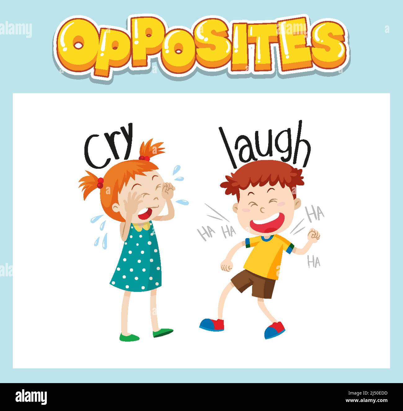 Opposite English words for kids illustration Stock Vector Image & Art ...