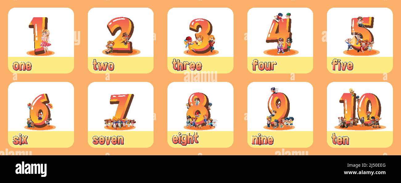 Counting number 1 to 10 for kids illustration Stock Vector Image & Art ...