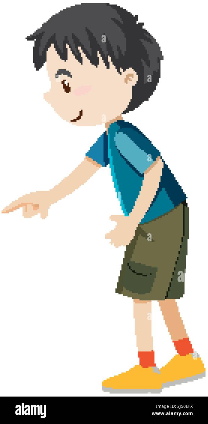 Active boy simple cartoon character illustration Stock Vector Image ...