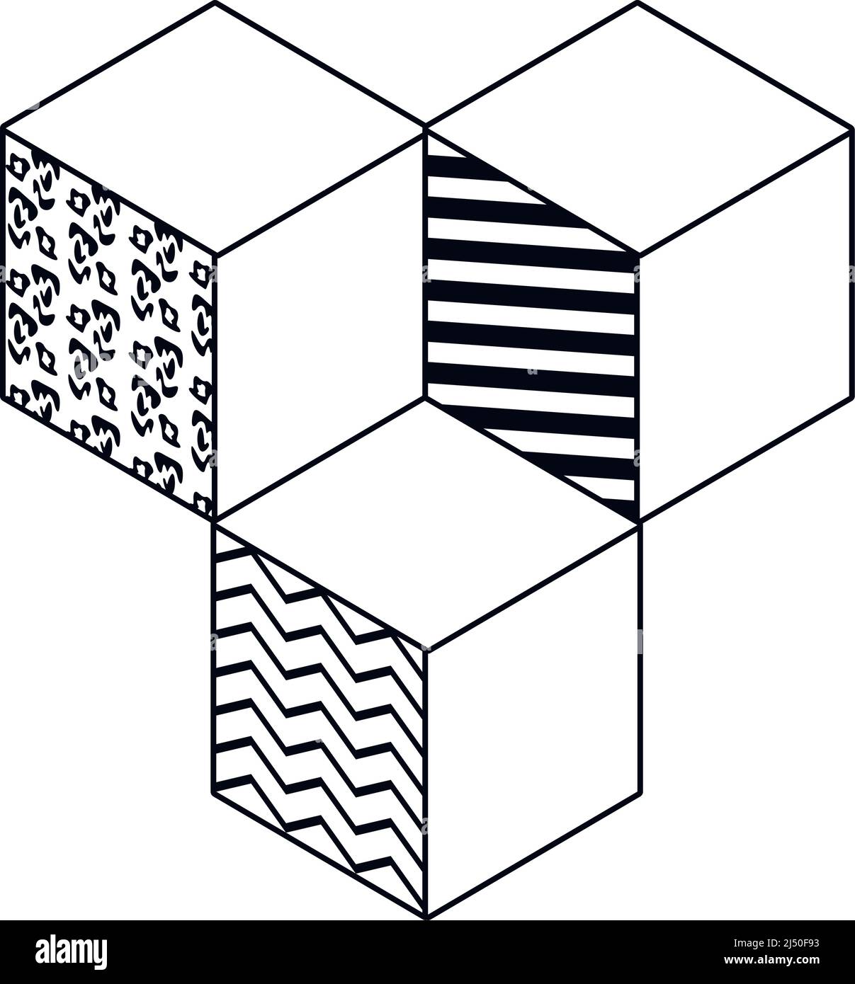 cubes figures line style Stock Vector Image & Art - Alamy