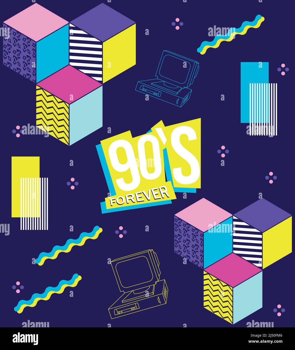 Nineties nostalgia template hi-res stock photography and images - Alamy