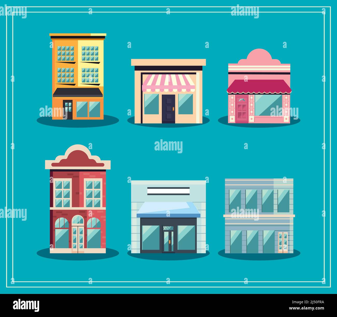Commercial places Stock Vector Images - Alamy