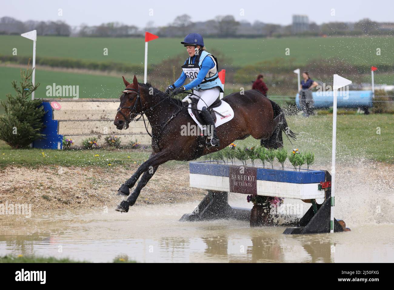Burnham Market, UK. 15th Apr, 2022. Isabelle Cook on Turbo competes in ...