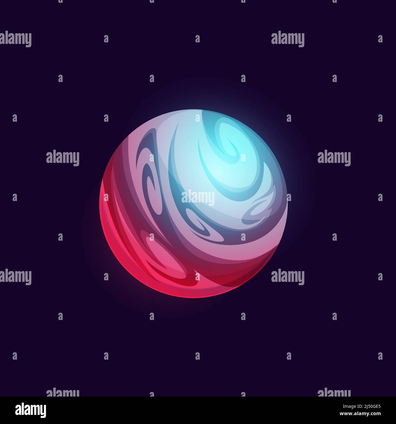 Mysterious space planet with foggy surface. Vector galaxy globe ...