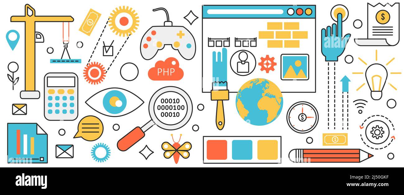 Mobile app development technology. Online application engineering ...